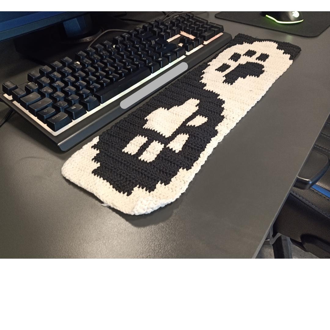 Desk Mat Crochet Keyboard Mat Handmade Paw Yin Yang Desk Accessory Cozy ...