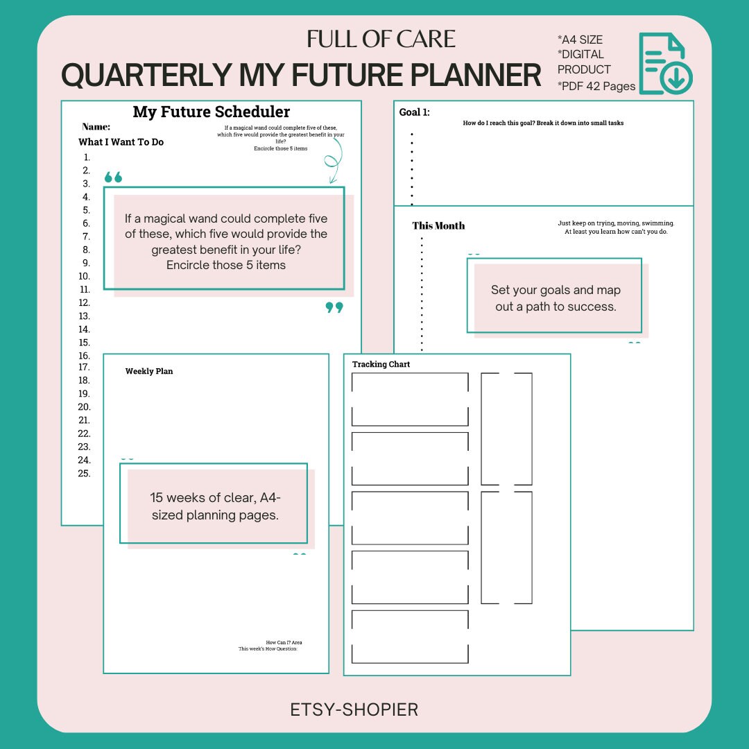 Quarterly My Future Planner-printable Weekly Undated Pages-a4 PDF ...