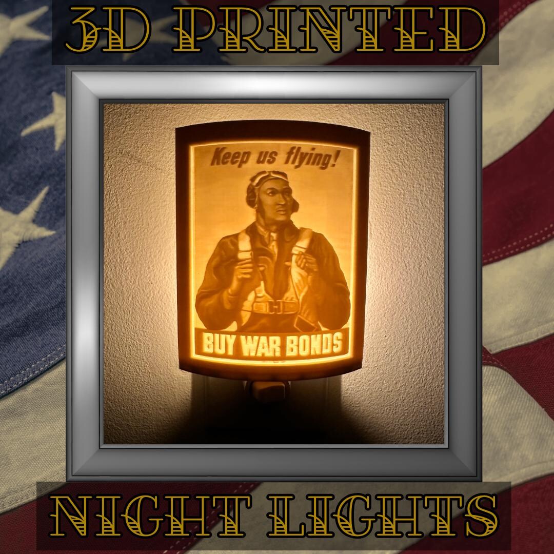 WW2 U.S. Civilian Patriotism Poster Night Lights | 3D Printed Gift - Etsy
