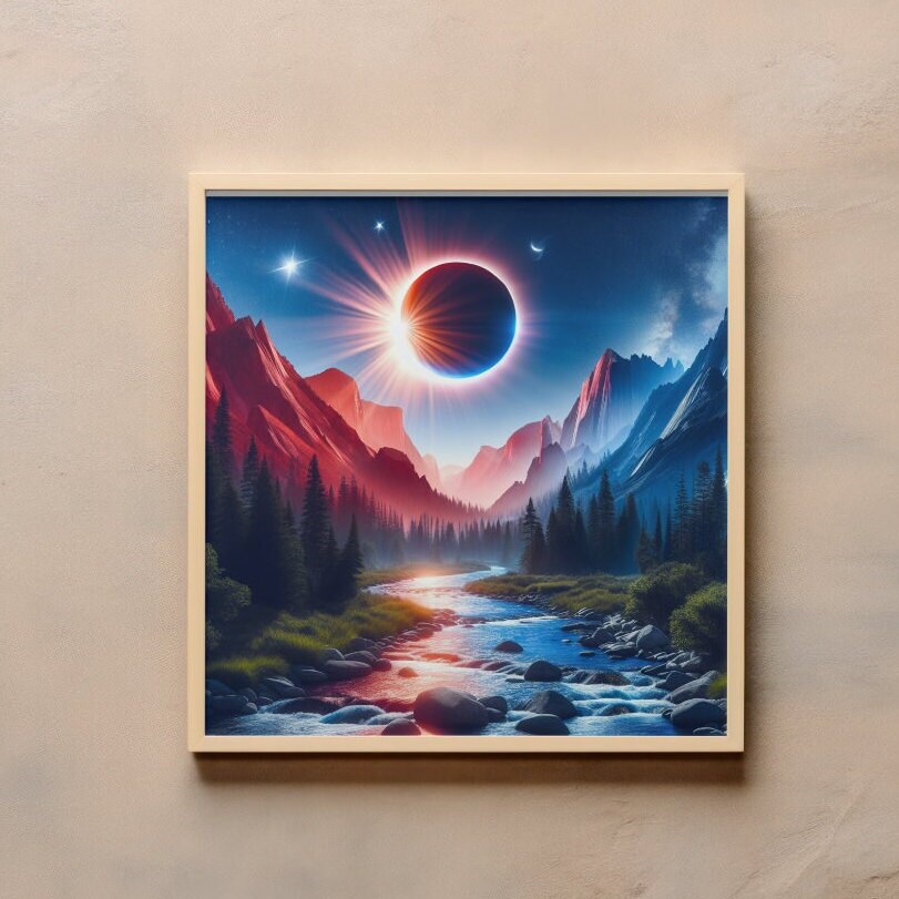 Solar Eclipse 2024 USA SVG Total Eclipse Wall Art - Etsy