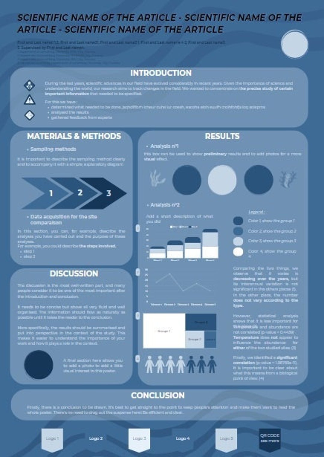Scientific Sleek Blue Poster Template - Etsy