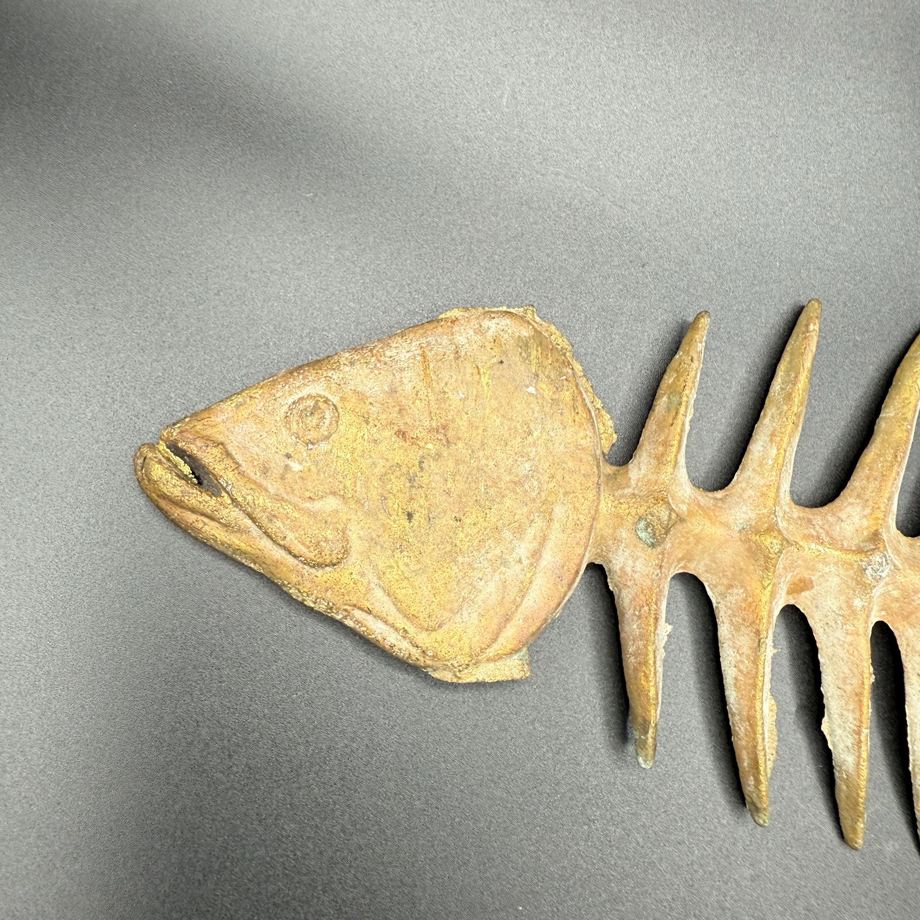 Vintage Brass Fish Skeleton – Cast Metal Wall Art – Nautical Beach ...