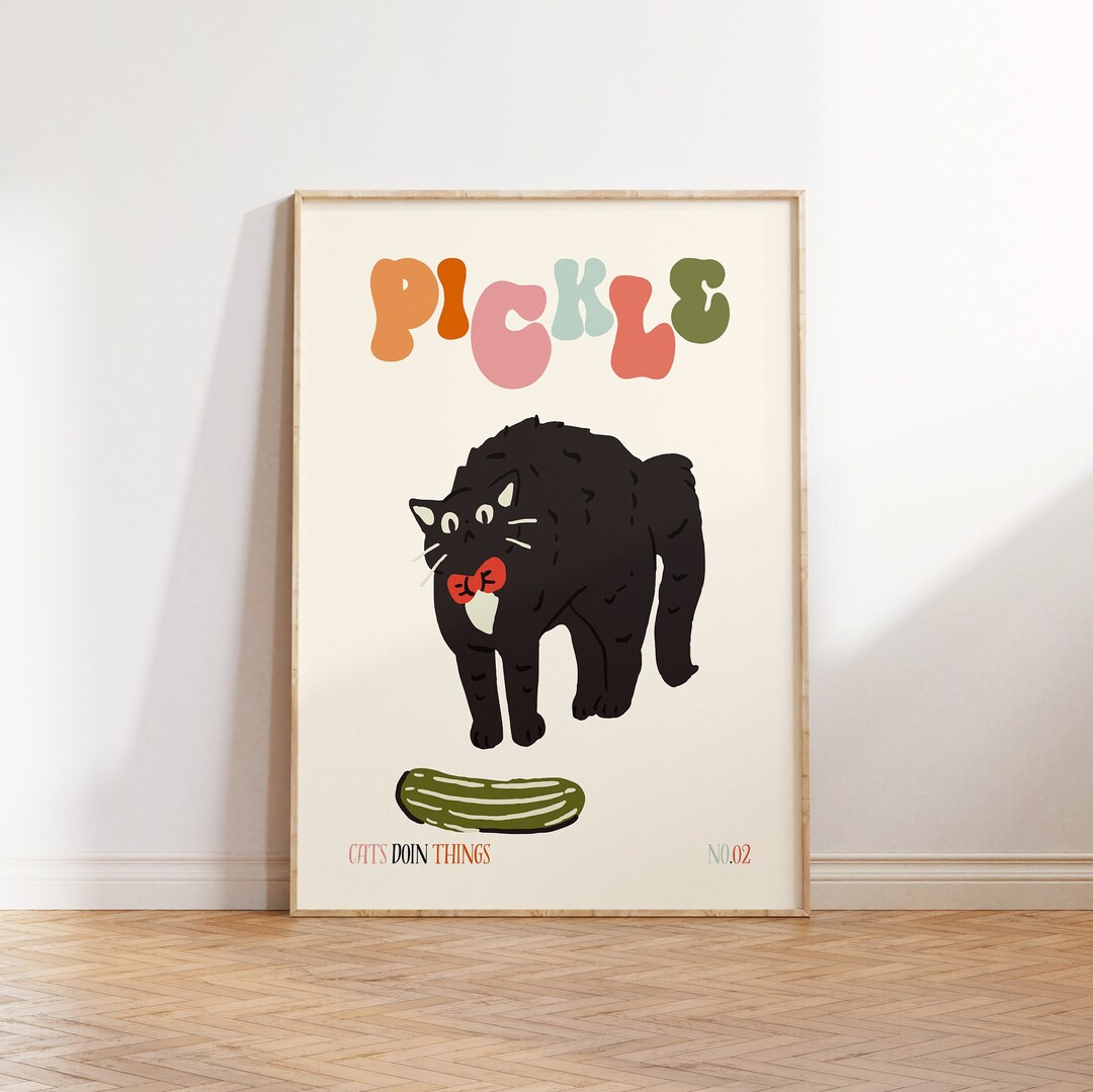 Pickle Cat Volume No. 2 , Funny Kitty Art Print, Cats Doing Things ...