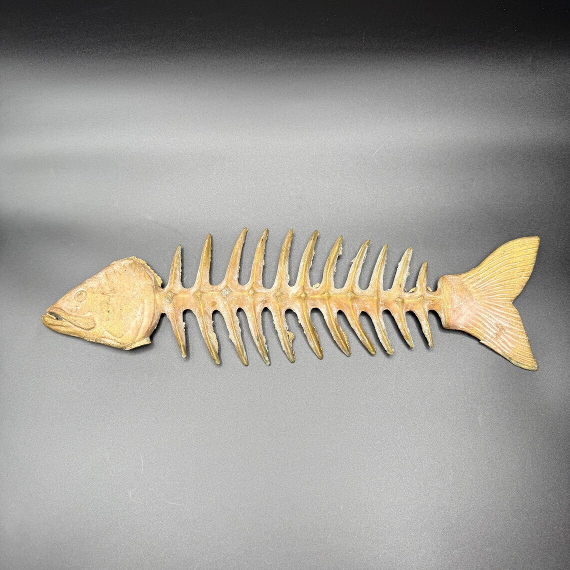 Vintage Brass Fish Skeleton – Cast Metal Wall Art – Nautical Beach ...