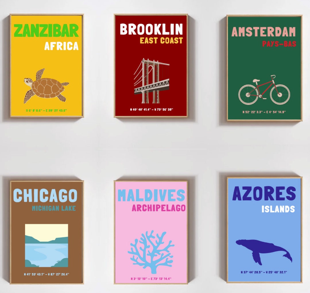 Print on Canvas Cotton Wall Art Assouline Style, Colorful Posters for ...