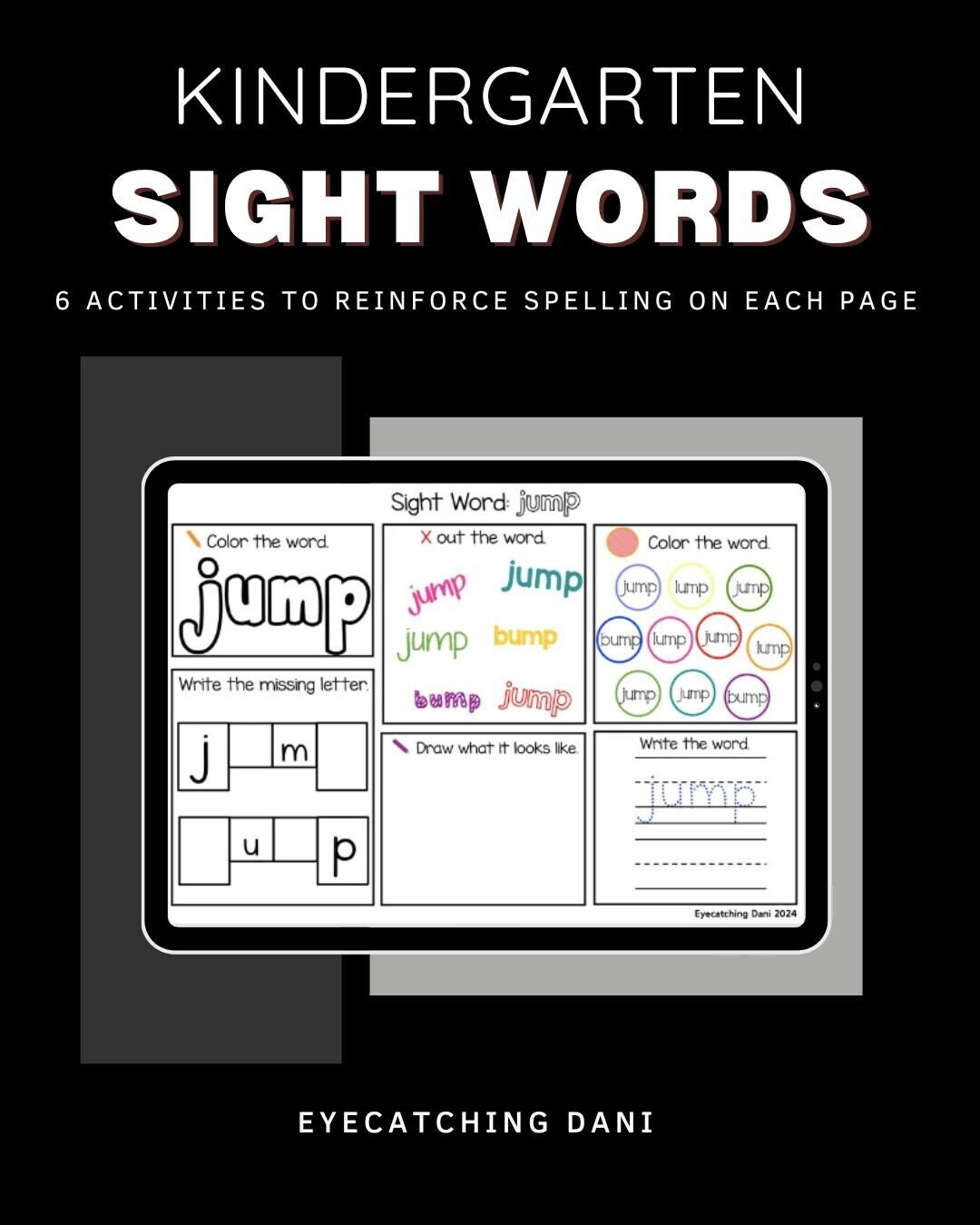 Kindergarten Sight Words, Sight Word Review, Sight Word Handwriting ...