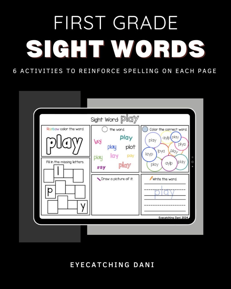 First Grade Sight Words, Sight Word Review, Sight Word Handwriting ...