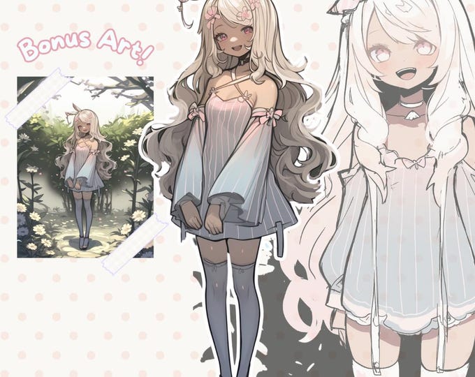 Original Character Design - Vtuber Adoptable - Kawaii Bunny Rabbit Girl ...