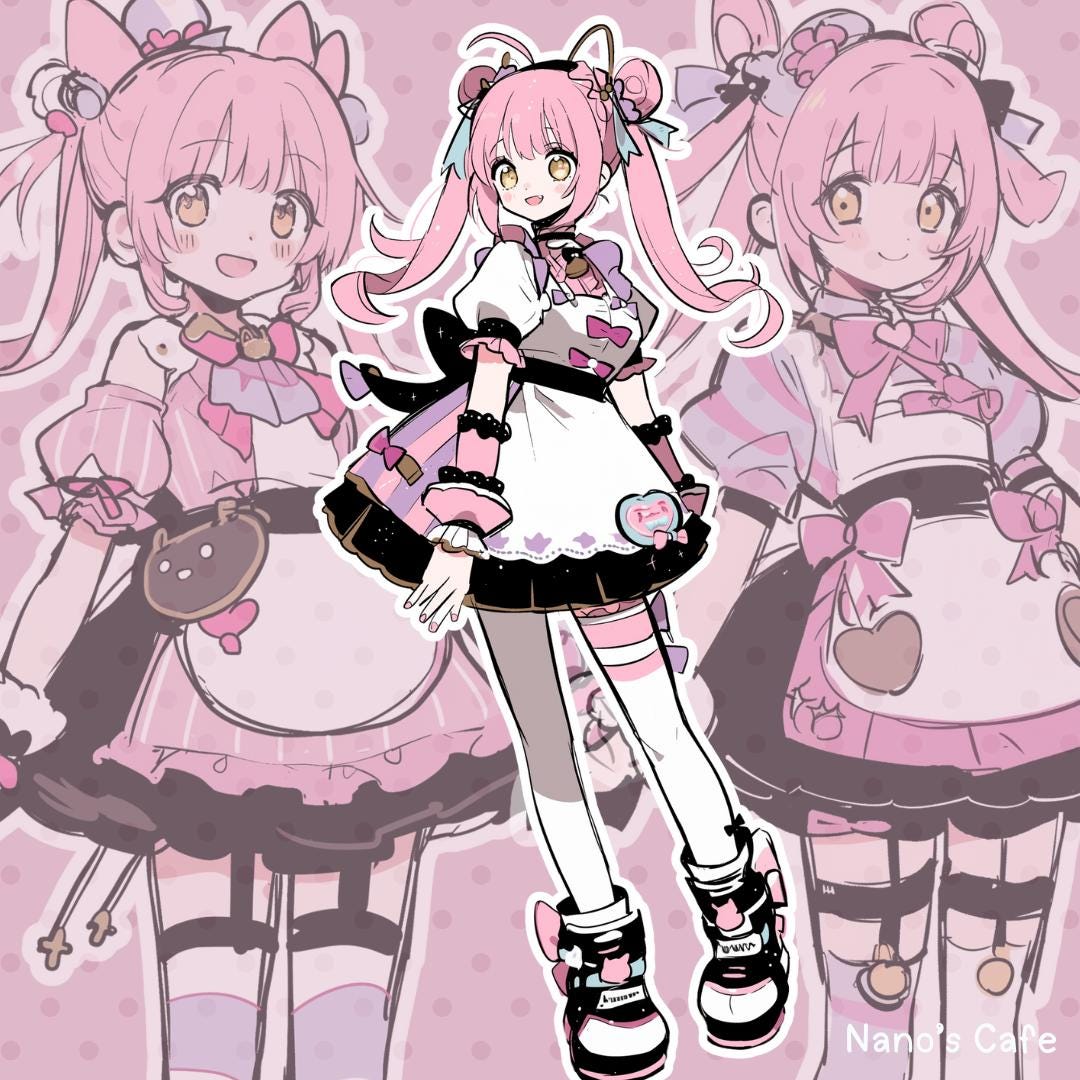 Original Character Design - Vtuber Adoptable Kawaii Vtuber Maid Cafe ...