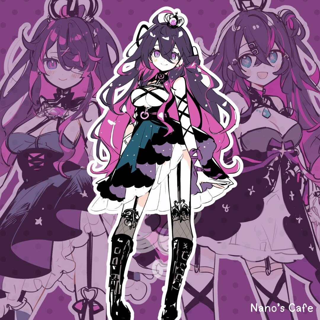 Original Character Design Vtuber Adoptable Kawaii Gothic Purple Witch ...