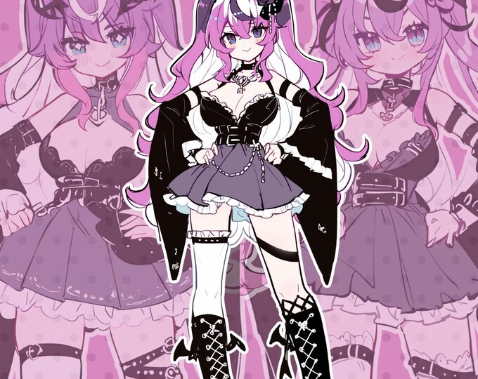 Original Character Design - Vtuber Adoptable Kawaii Gothic Purple Witch ...