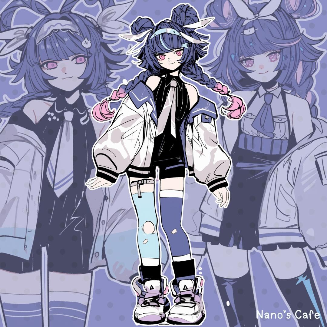 Original Character Design Vtuber Adoptable Kawaii Holiday Gift Techno ...