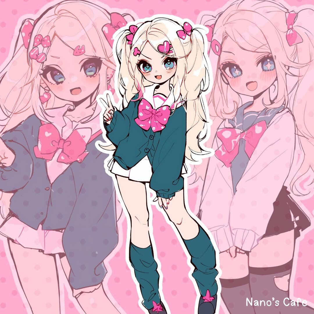 Original Character Design - Vtuber Adoptable Kawaii Vtuber Kogal Gyaru ...