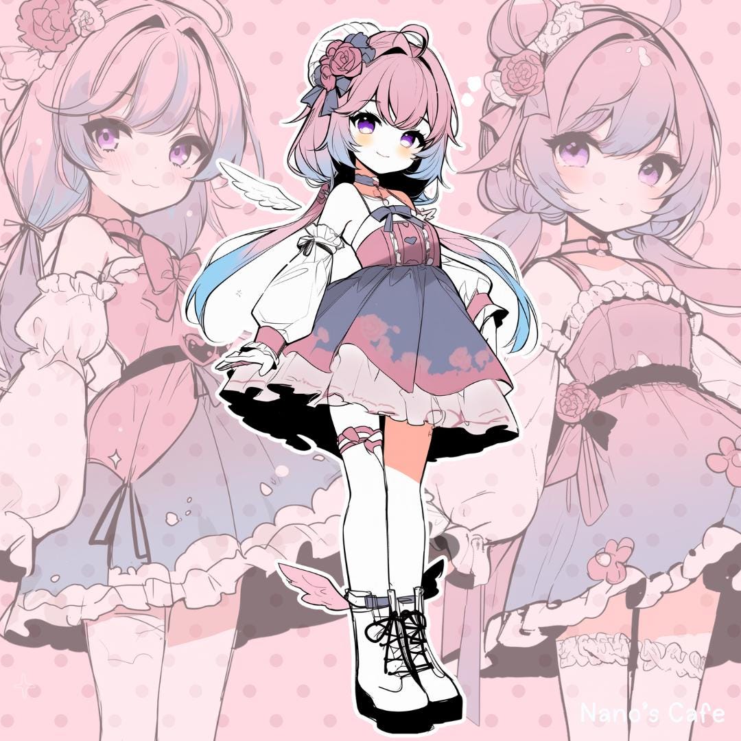Original Character Design - Vtuber Adoptable Kawaii Pink Dove Bird ...