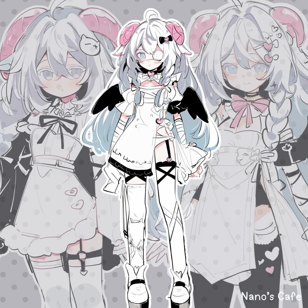 Original Character Design - Vtuber Adoptable Kawaii Vtuber Lamb Ram ...