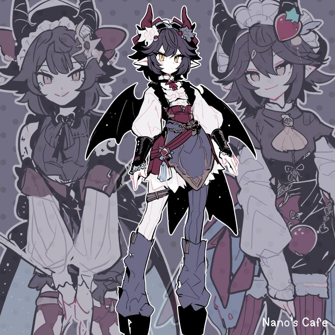 Original Character Design Vtuber Adoptable Kawaii Holiday Gift Demon ...