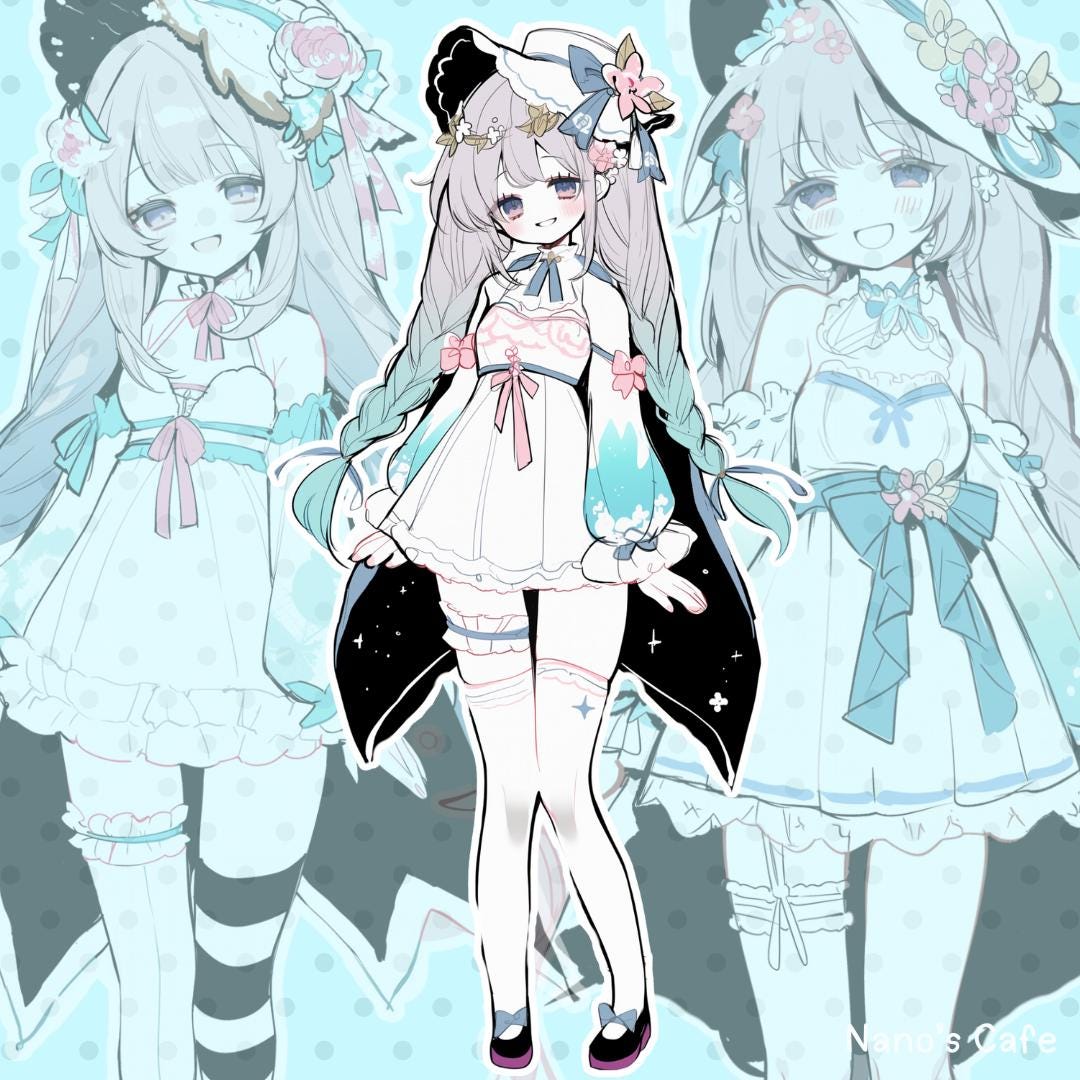 Original Character Design Vtuber Adoptable Kawaii Holiday Gift Flower ...