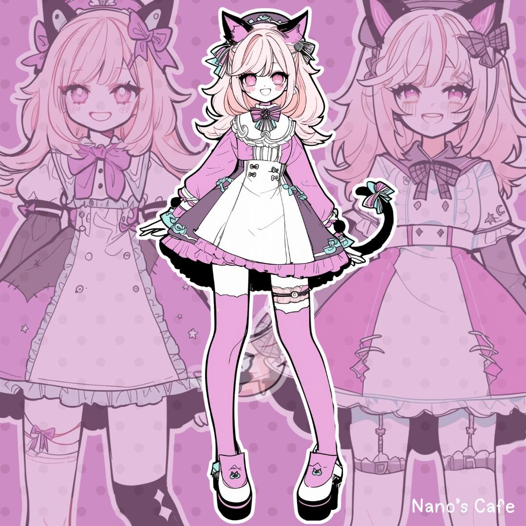 Original Character Design Vtuber Adoptable Kawaii Kitty Cat Choir ...