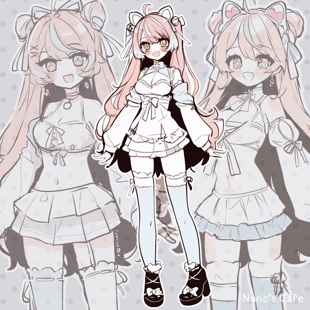Original Character Design Vtuber Adoptable Kawaii Holiday Gift Coquette ...