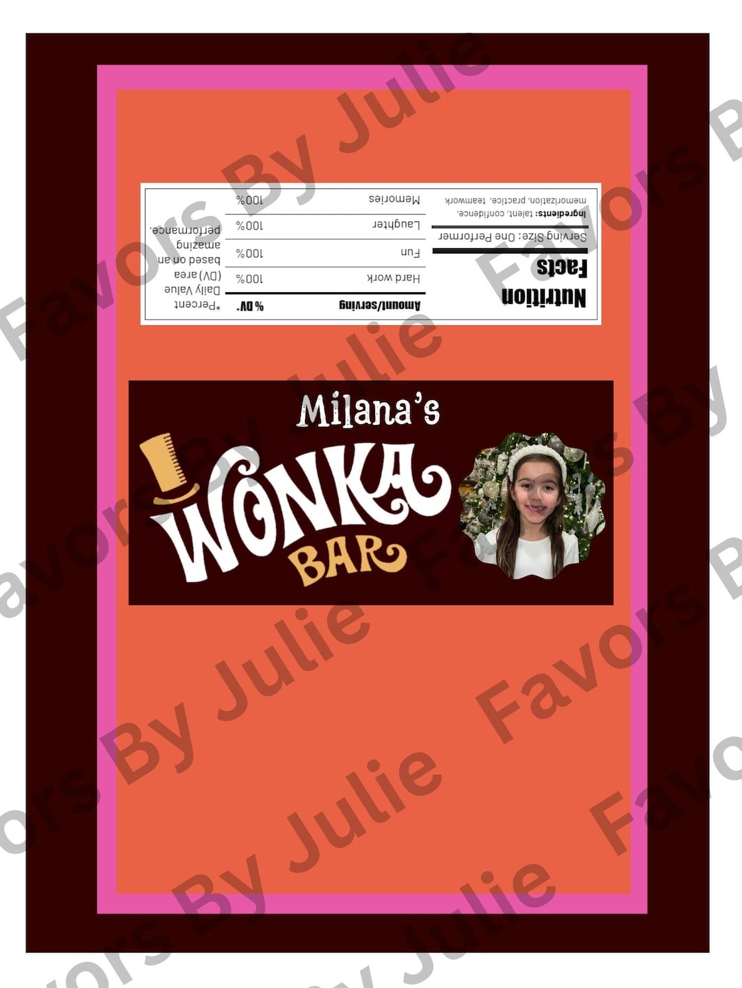 EDITABLE Wonka Bar With Name and Photo Edit & Print Yourself at Home - Etsy
