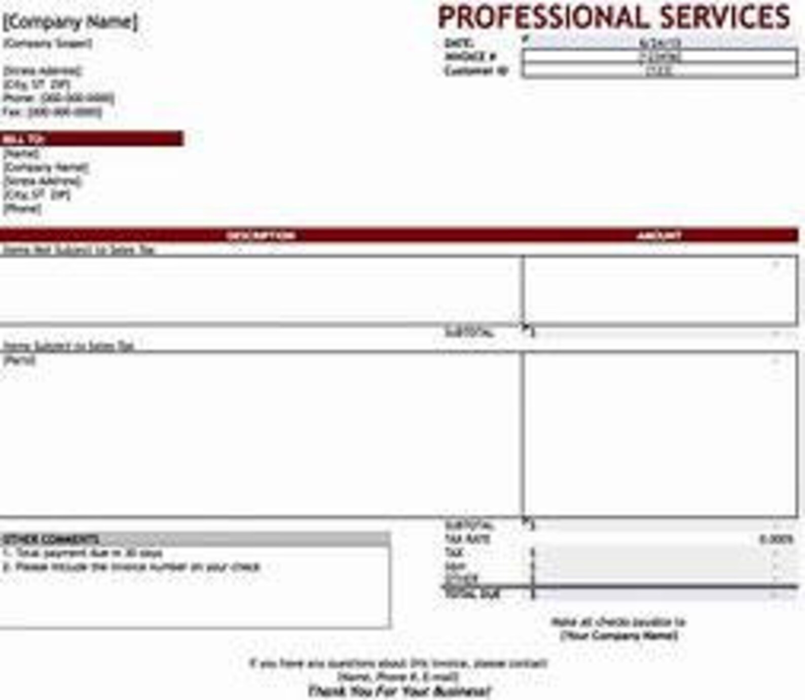 30" Different Invoice Templates!! - Etsy