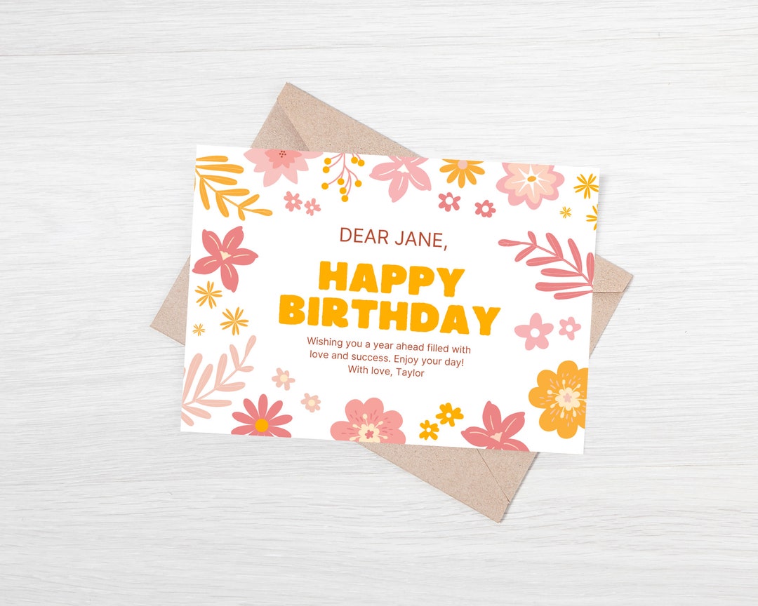 Printable Kids Birthday Card, Happy Birthday Card, Cute Greeting Card ...