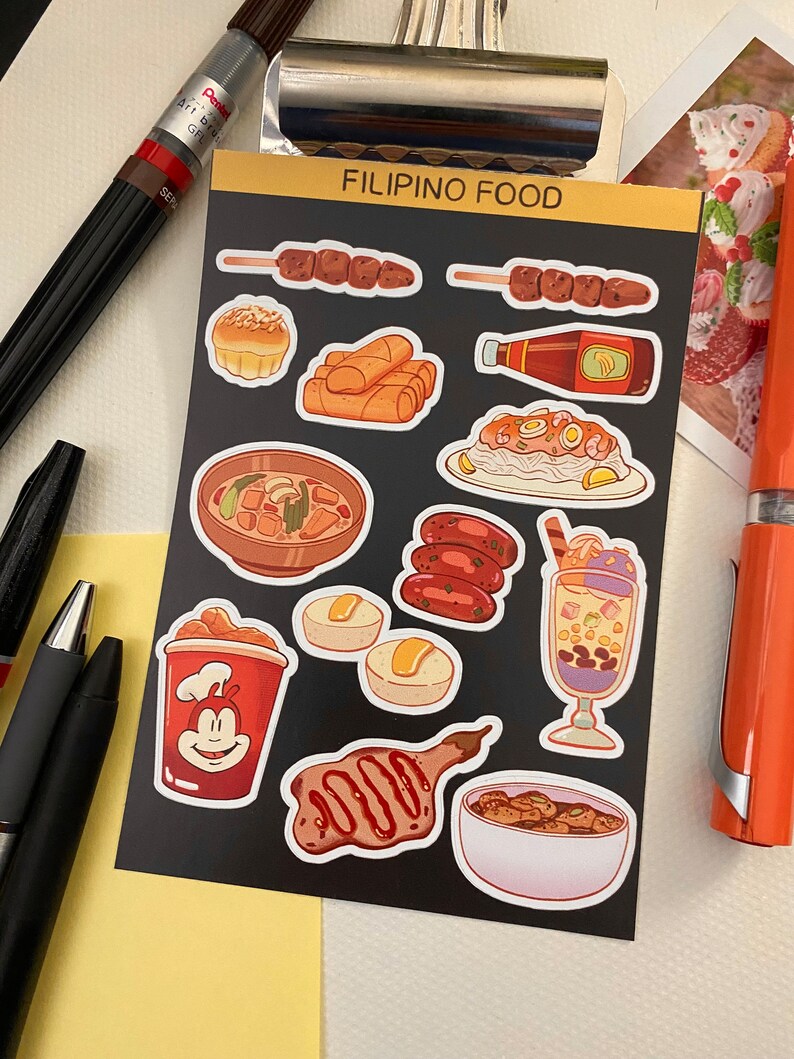 Filipino-themed Food Sticker Sheet - Etsy