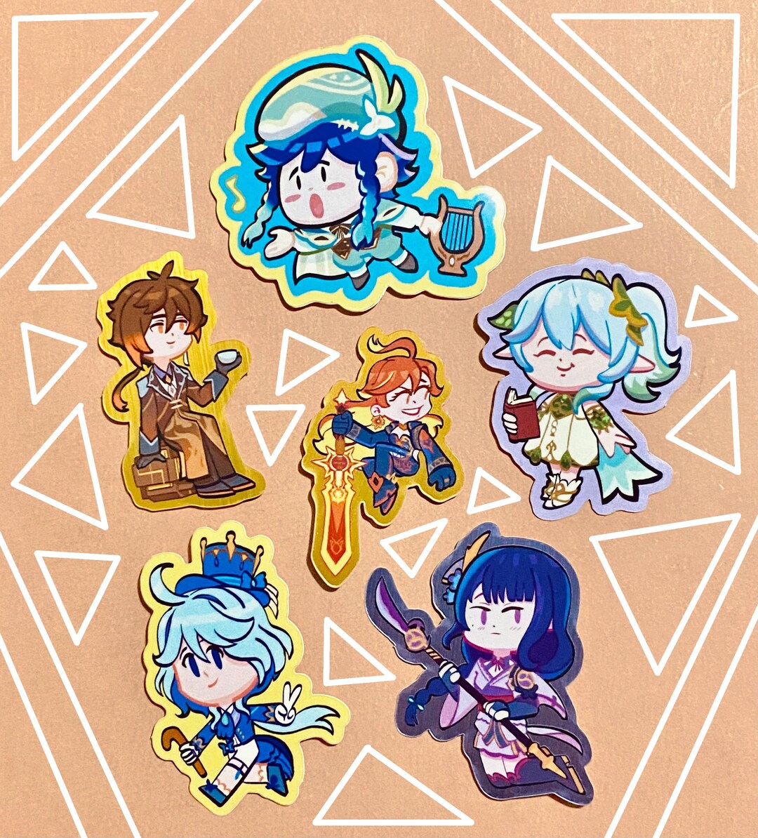 Genshin Impact Archon Stickers / Mauvika Venti Nahida Furina Zhongli ...