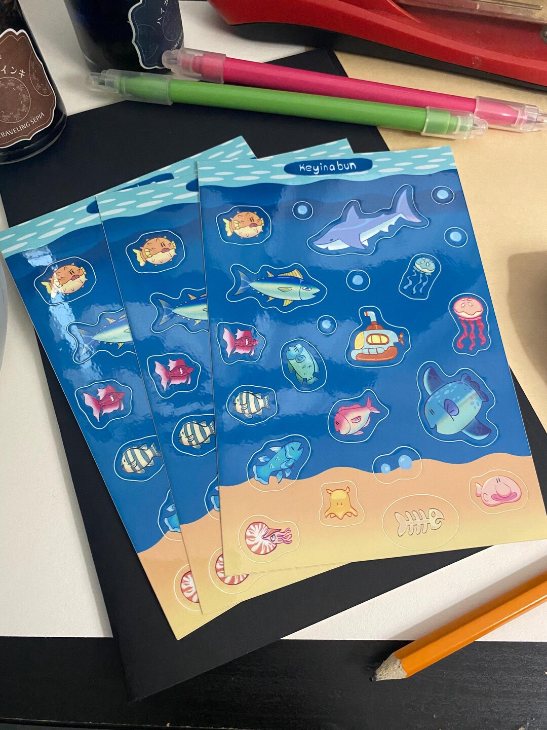 Ocean-themed Sticker Sheet - Etsy