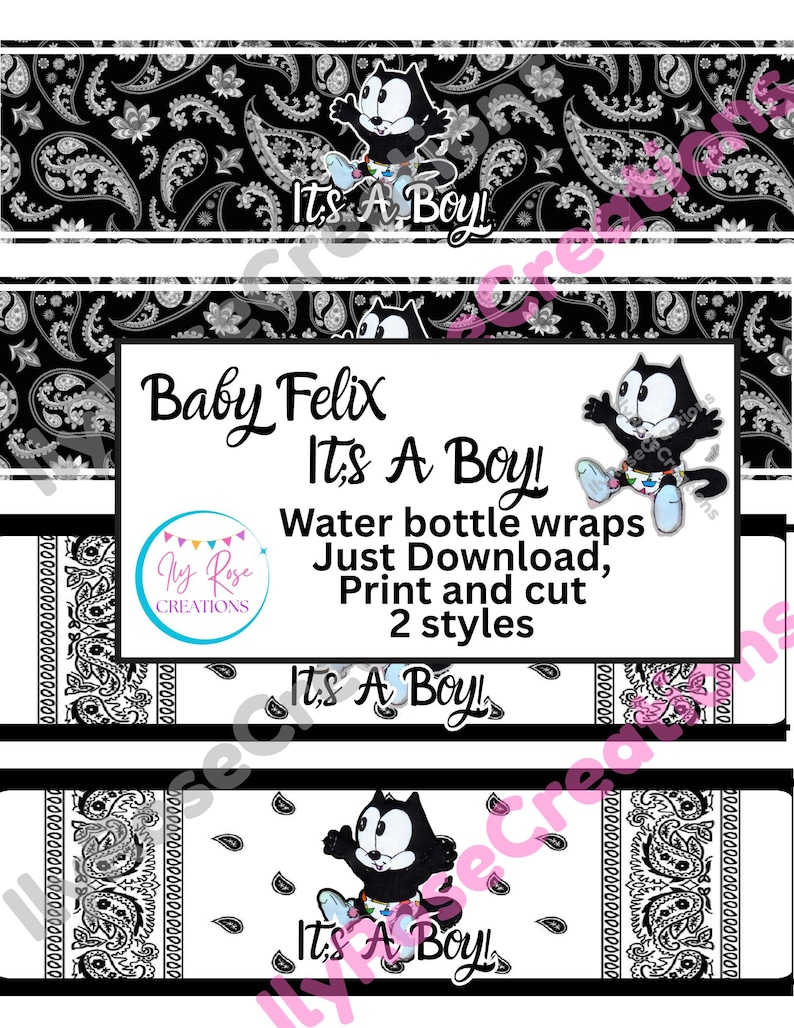 Printable It's a Boy Baby Felix Water Bottle Labels - Etsy