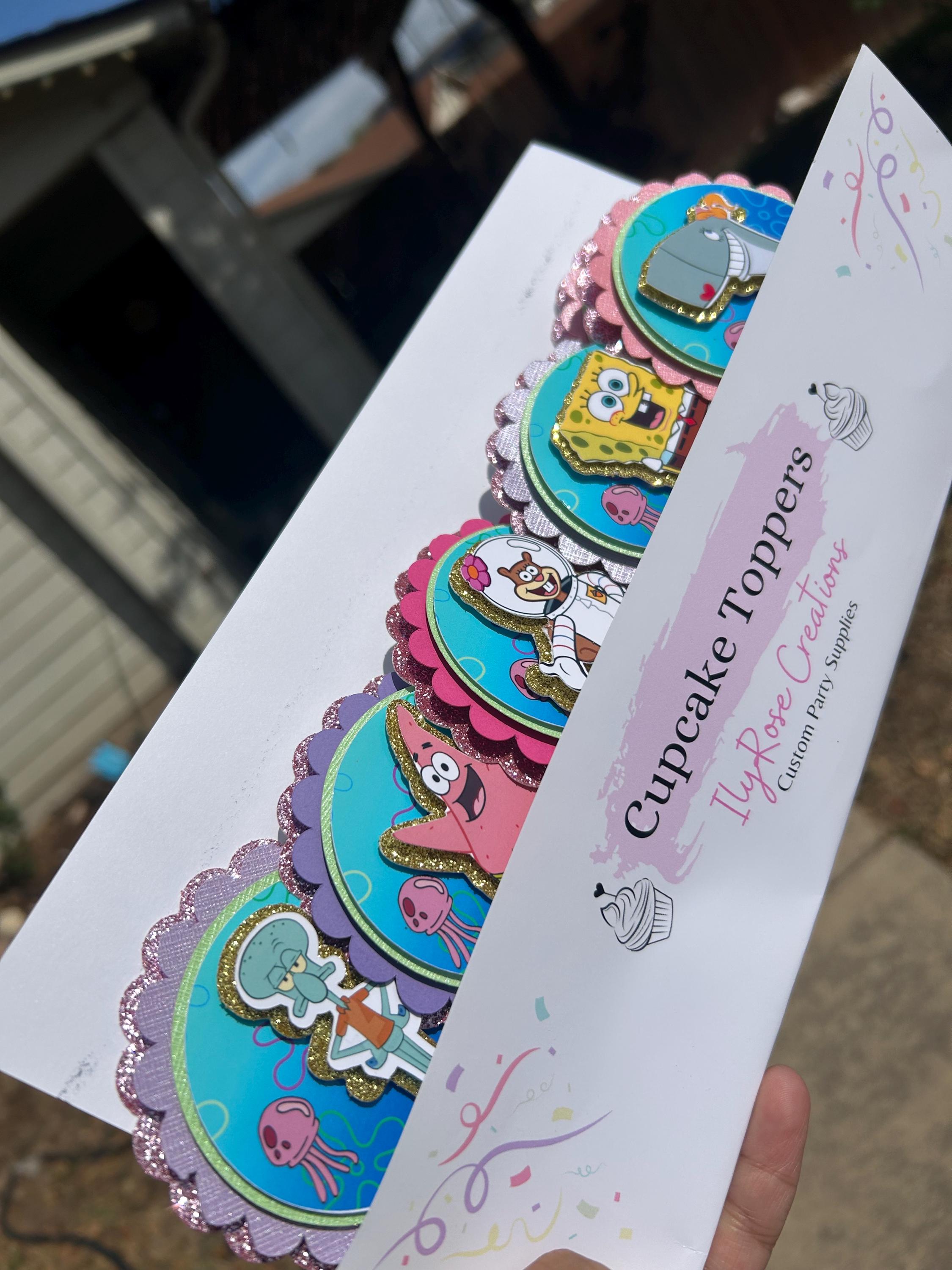 Sponge Guy & Friends Cupcake Toppers - Etsy