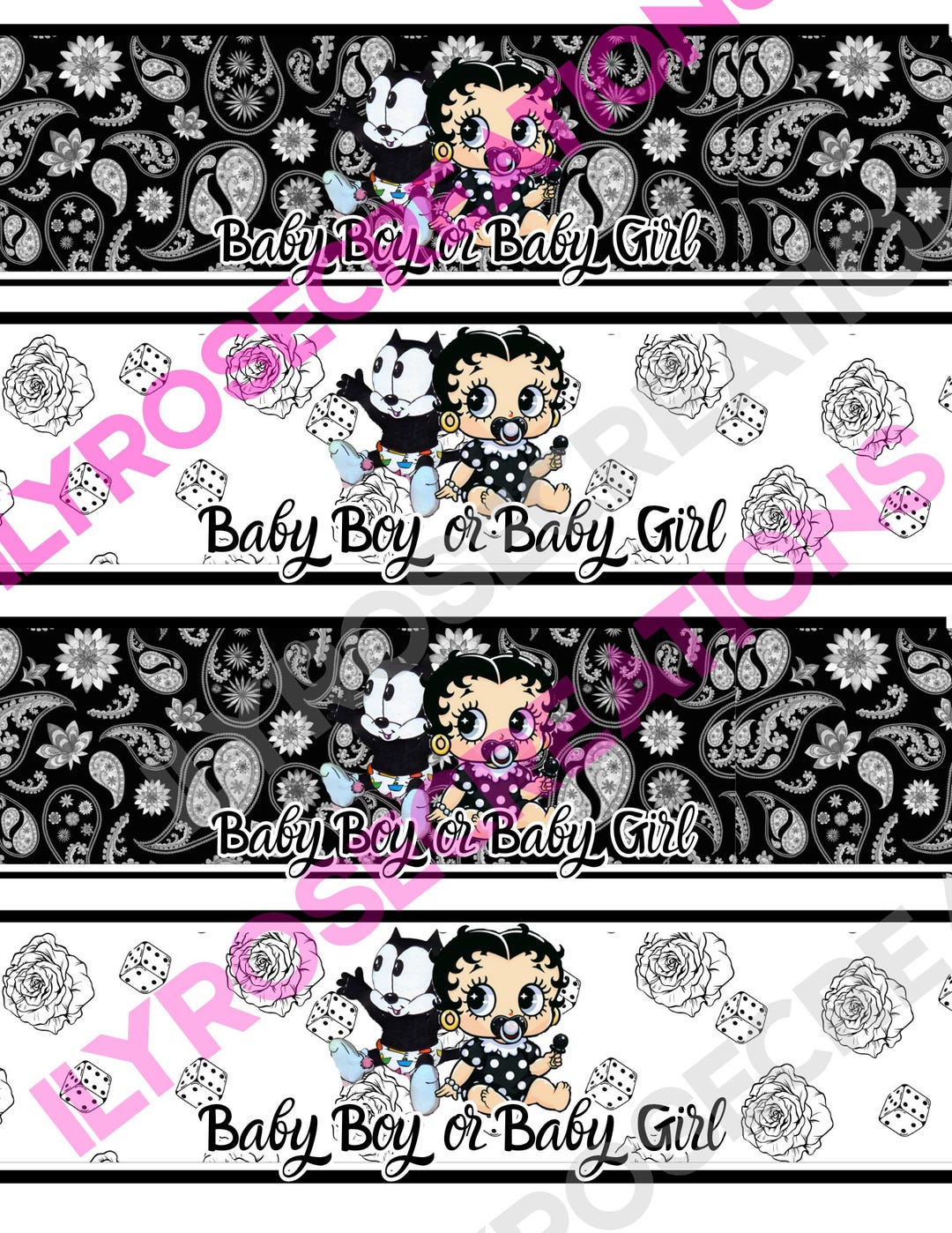 Printable Felix/betty Boop Water Bottle Labels - Etsy
