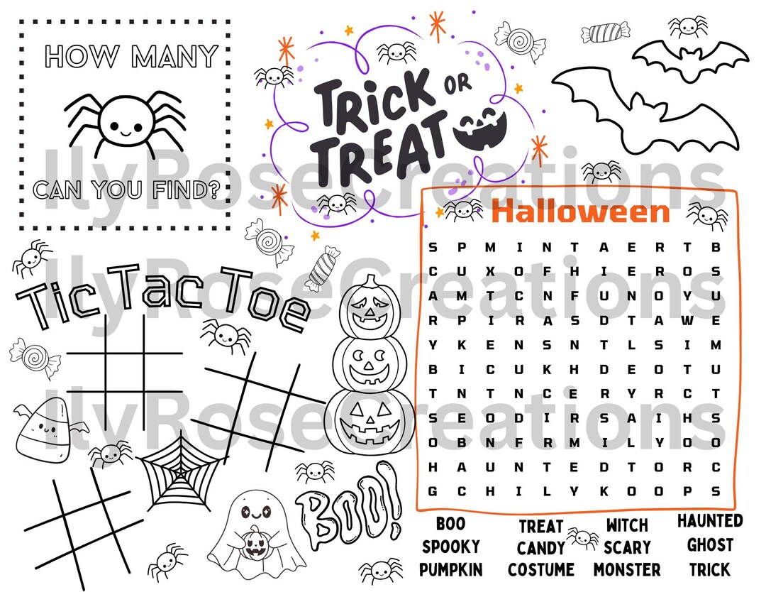 Trick or Treat Activity Sheet - Etsy Canada
