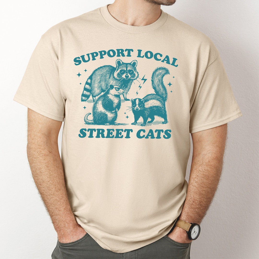 Support Local Street Cats T-shirt: Retro Graphic Tee - Etsy