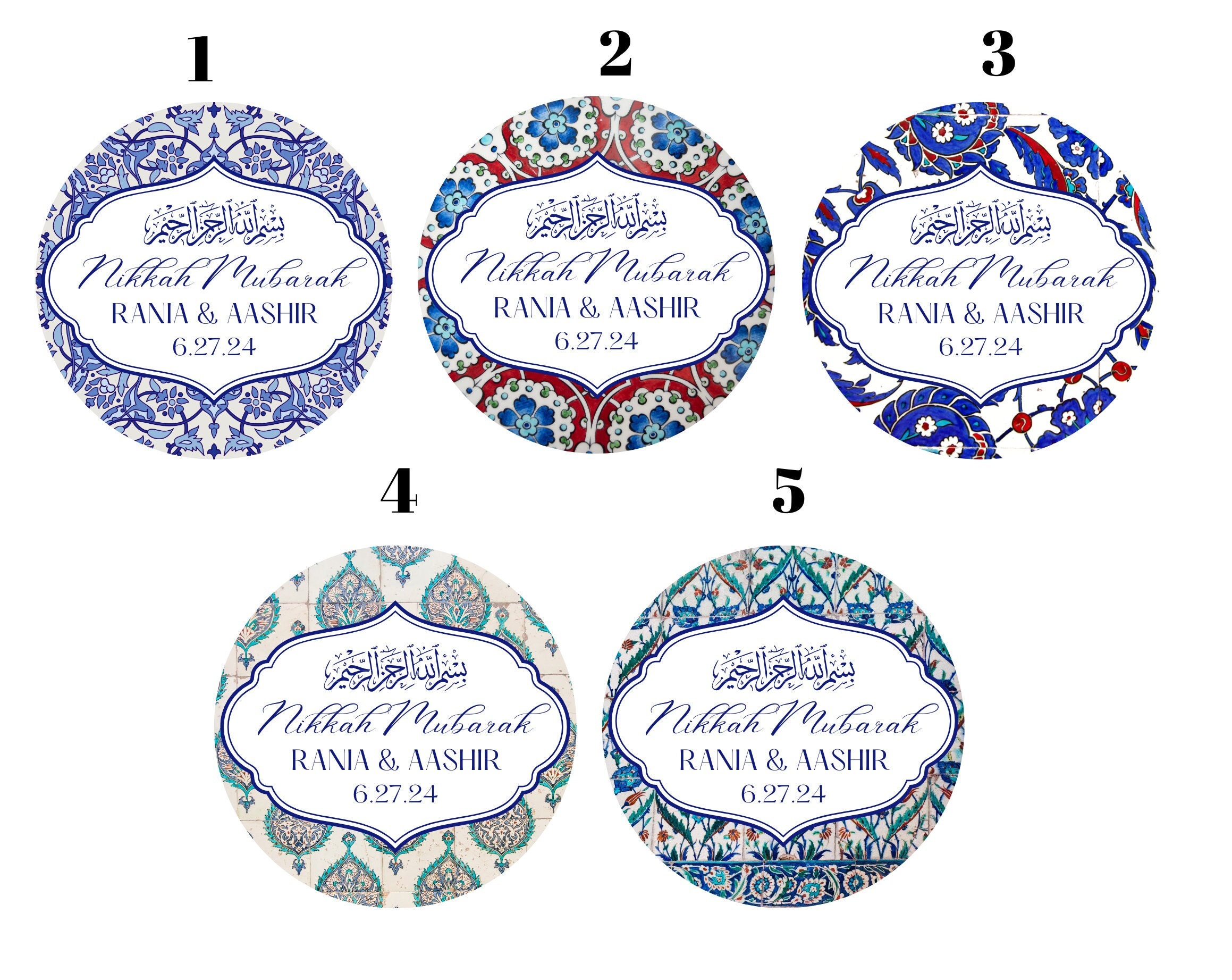 Set of 30 Custom Nikkah Stickers, Nikkah Islamic Ceremony Stickers ...