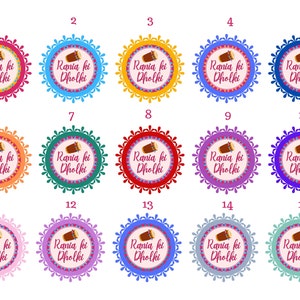 Set of 30 Custom Dholki Stickers, Sangeet Mehendi Stickers/ Custom ...