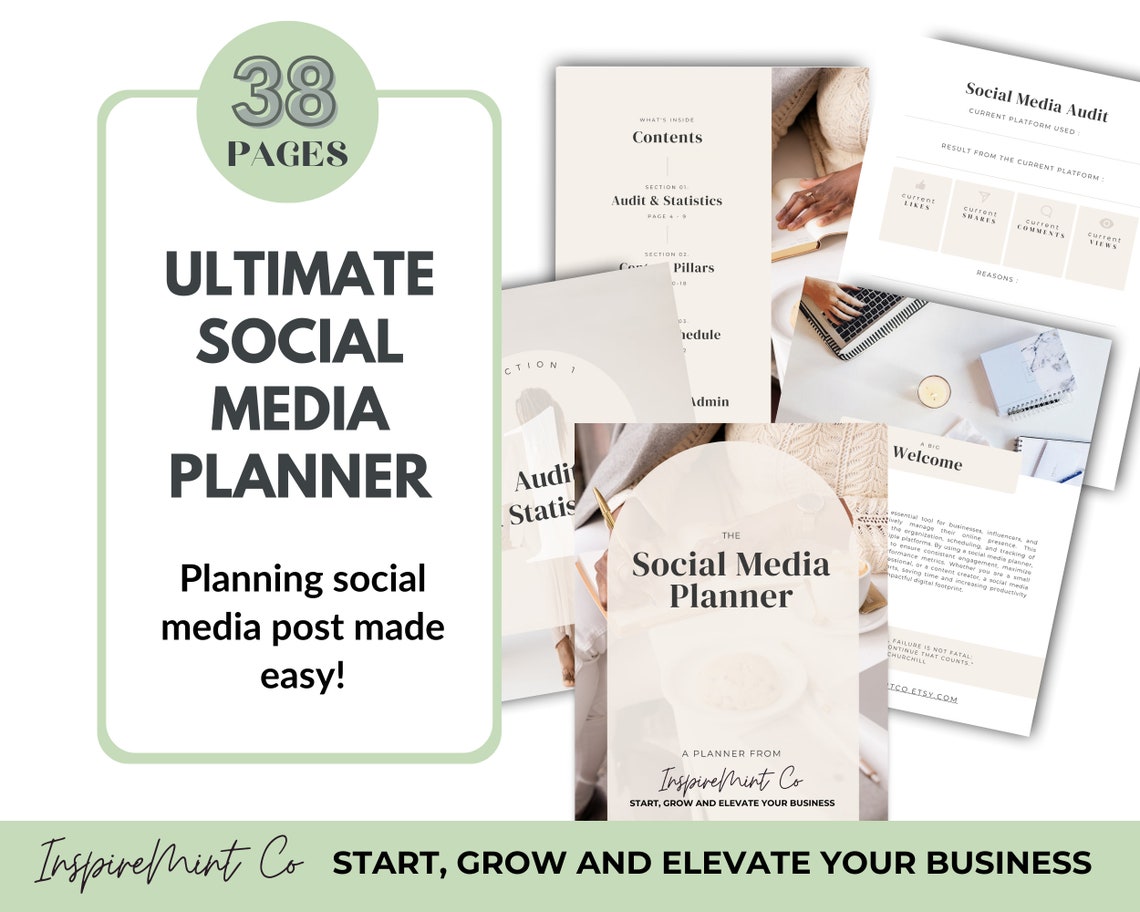 Ultimate Social Media Planner, Digital Planner KDP Goodnotes Templates ...