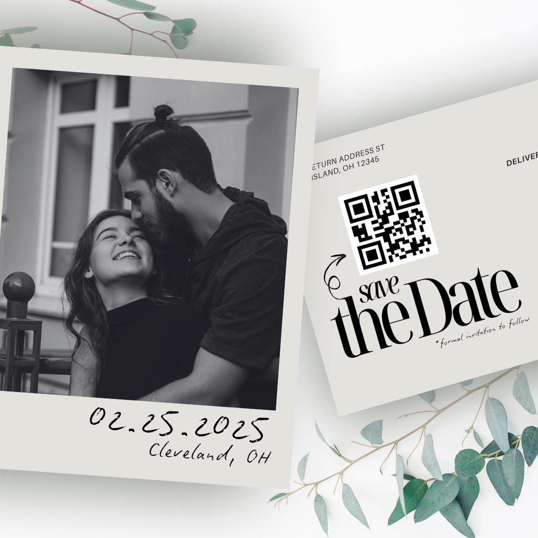 Polaroid Save the Date • Vintage Wedding Style • Editable Canva ...