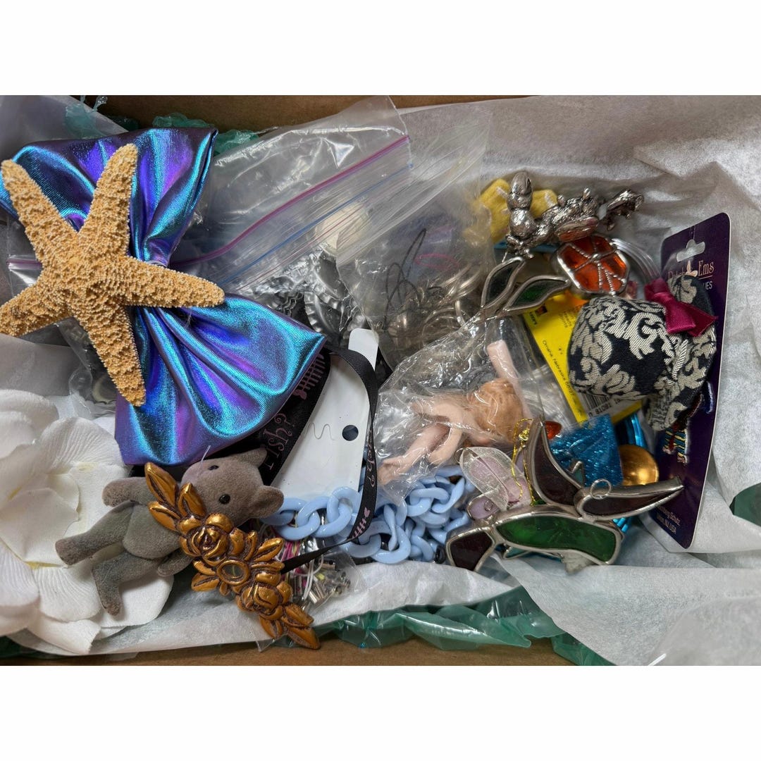 Mixed Kitschy Craft Box Weird Oddity Mixed Media Upcycle Bulk Lot ...