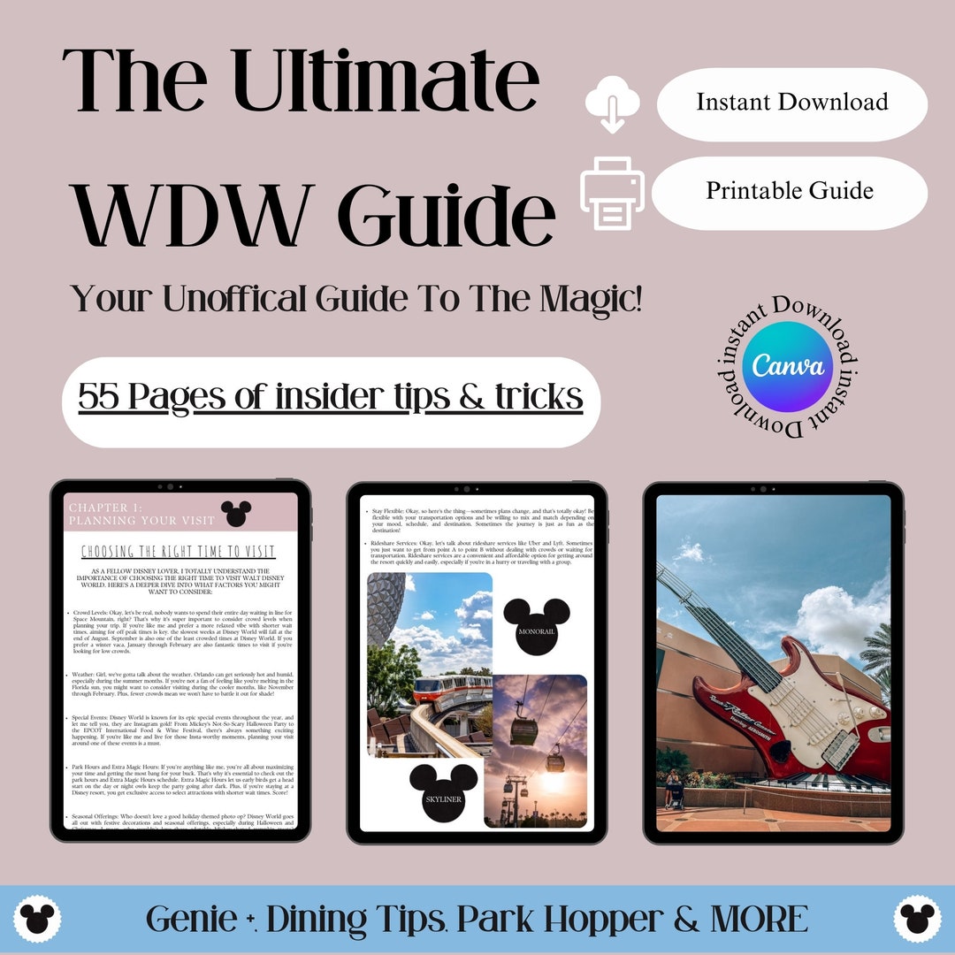 2024 WDW Guide, WDW Guide, Theme Park Guide, Complete Park Guide, 2024 Park Guide - Etsy