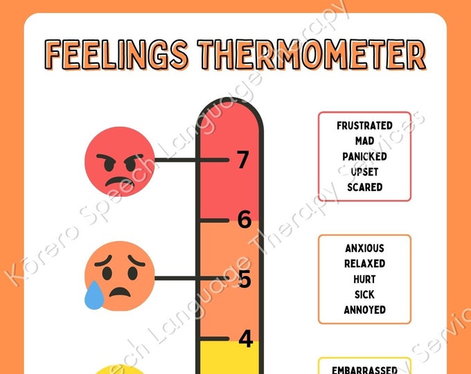 Feelings Thermometer for Emotional Regulation - Kids - Etsy