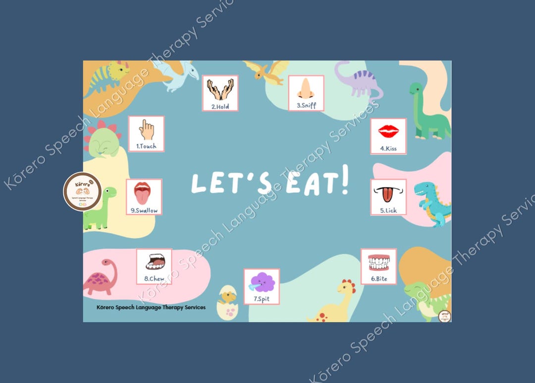 Picky Eating Visual Cues Placemat - Dino - Etsy