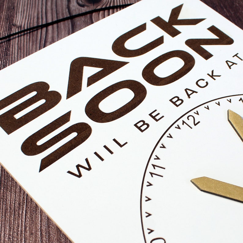 Personalized 'will Be Back' Clock Sign - Custom Business Decor - Etsy