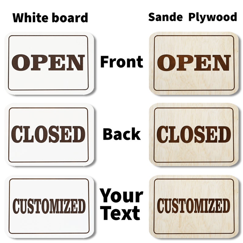 Personalized Open Closed Sign: Custom Engraved Reversible Business Sign ...