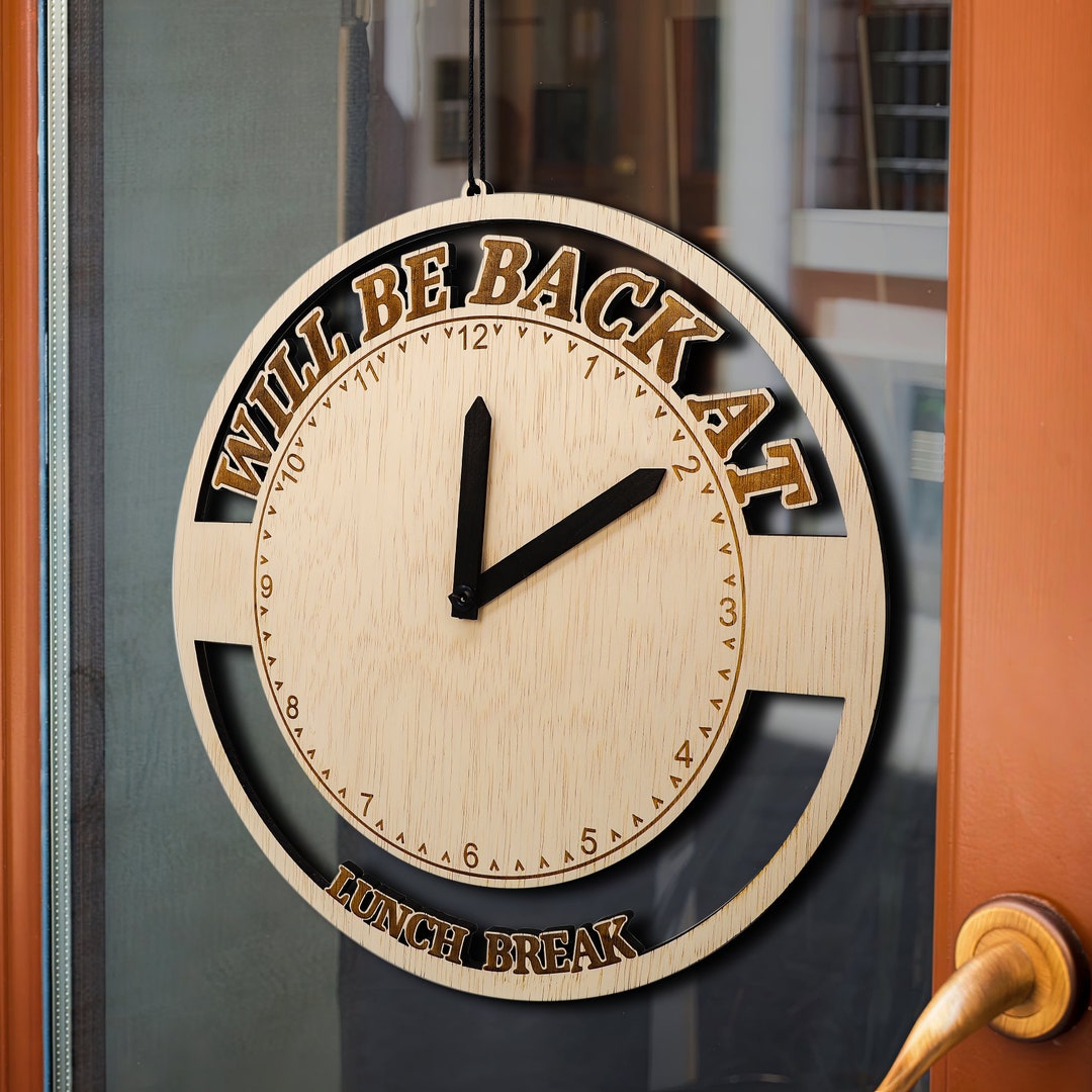 Personalized 'will Return' Clock Sign: Custom Business Decor - Etsy