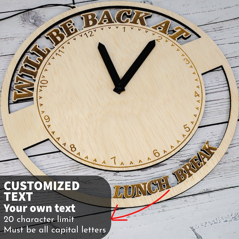 Personalized 'will Return' Clock Sign: Custom Business Decor - Etsy