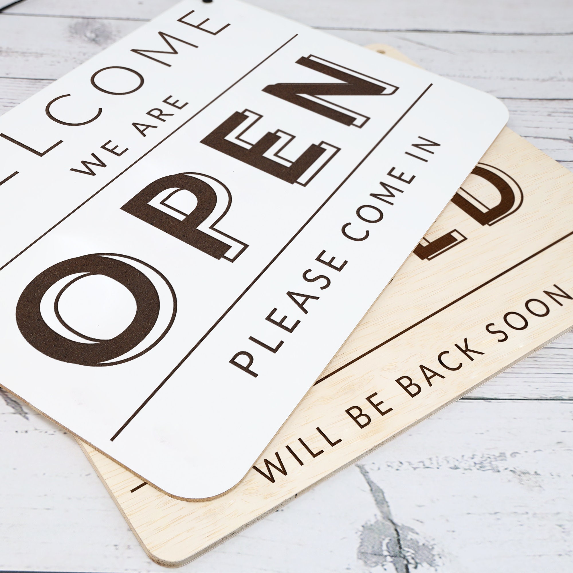 Personalized Open Closed Sign: Reversible Wooden Business Sign - Etsy