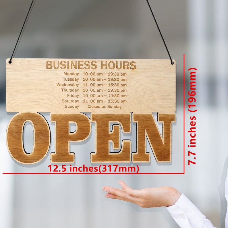 Personalized Open Sign Closed Sign Business Hour Sign Window Sign for ...