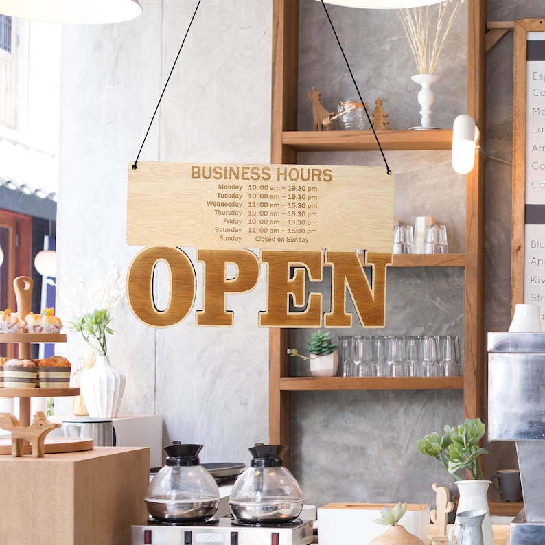 Personalized Open Sign Closed Sign Business Hour Sign Window Sign for ...