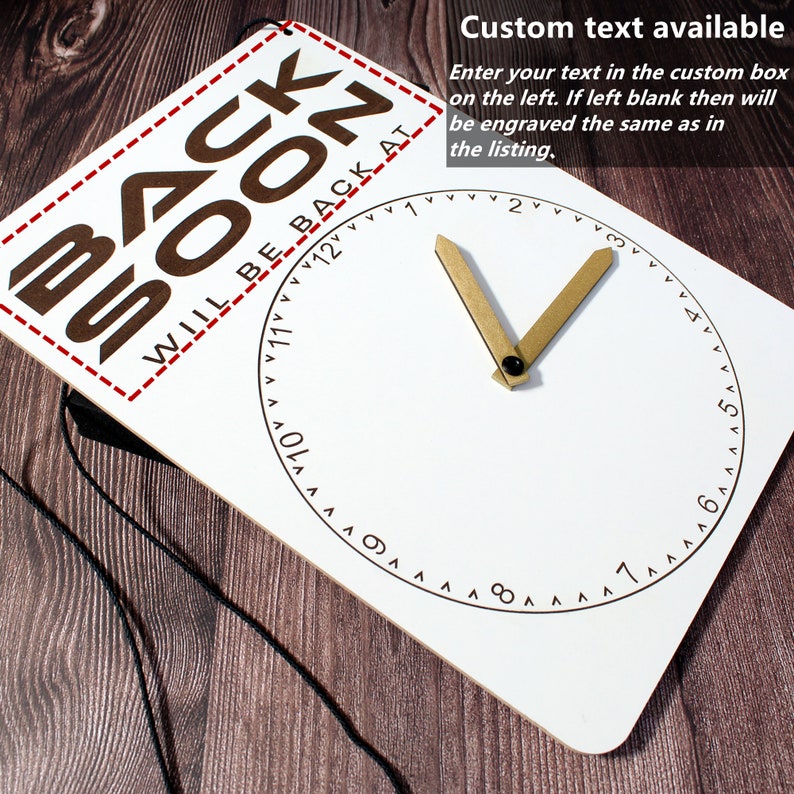 Personalized 'will Be Back' Clock Sign - Custom Business Decor - Etsy